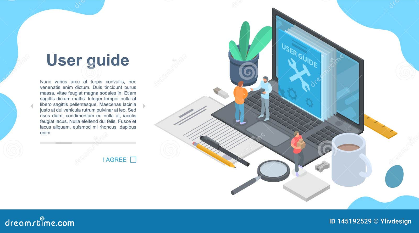 User Guide Concept Banner, Isometric Style Stock Vector - Illustration ...