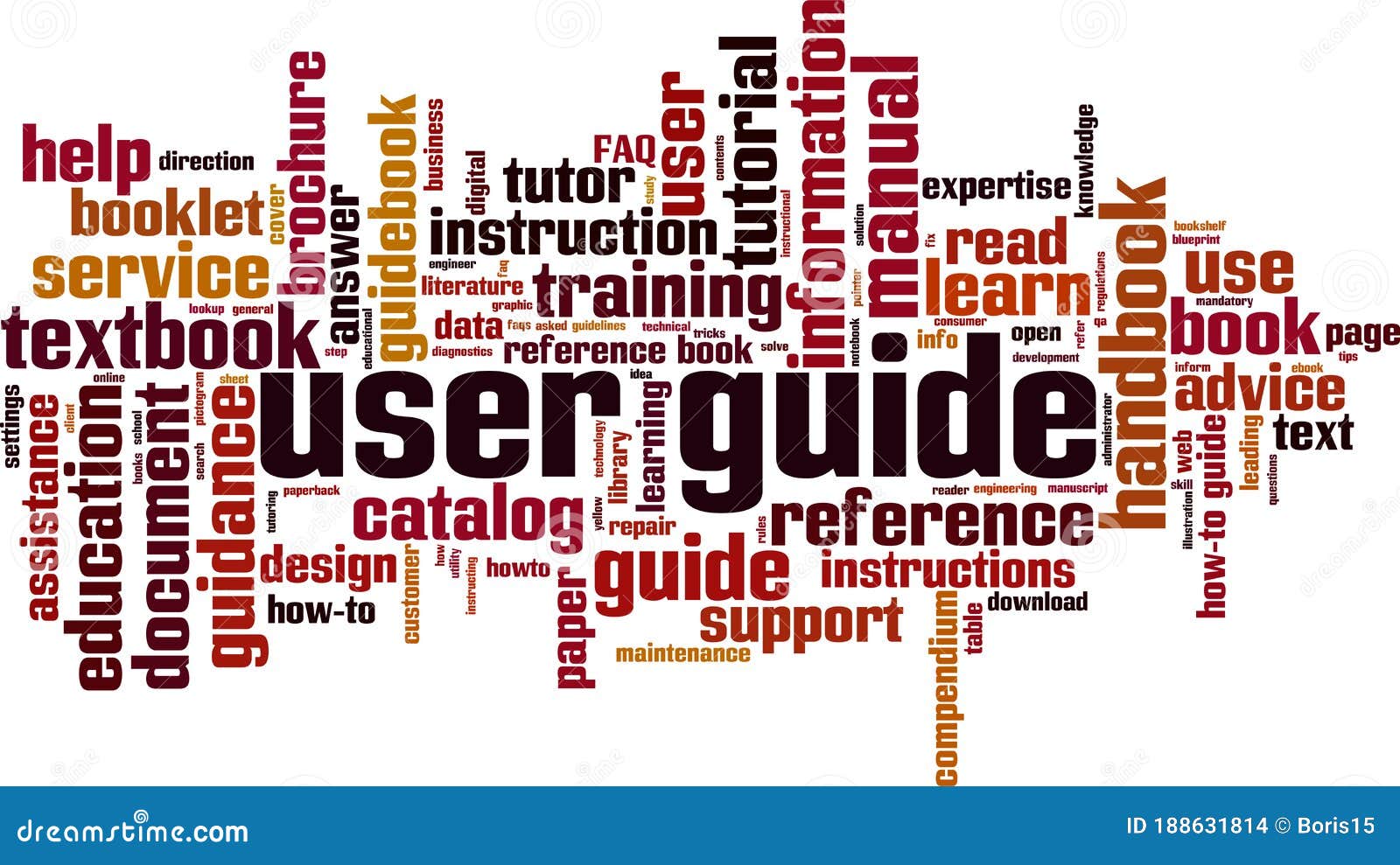 User guide word cloud stock vector. Illustration of guidance - 188631814