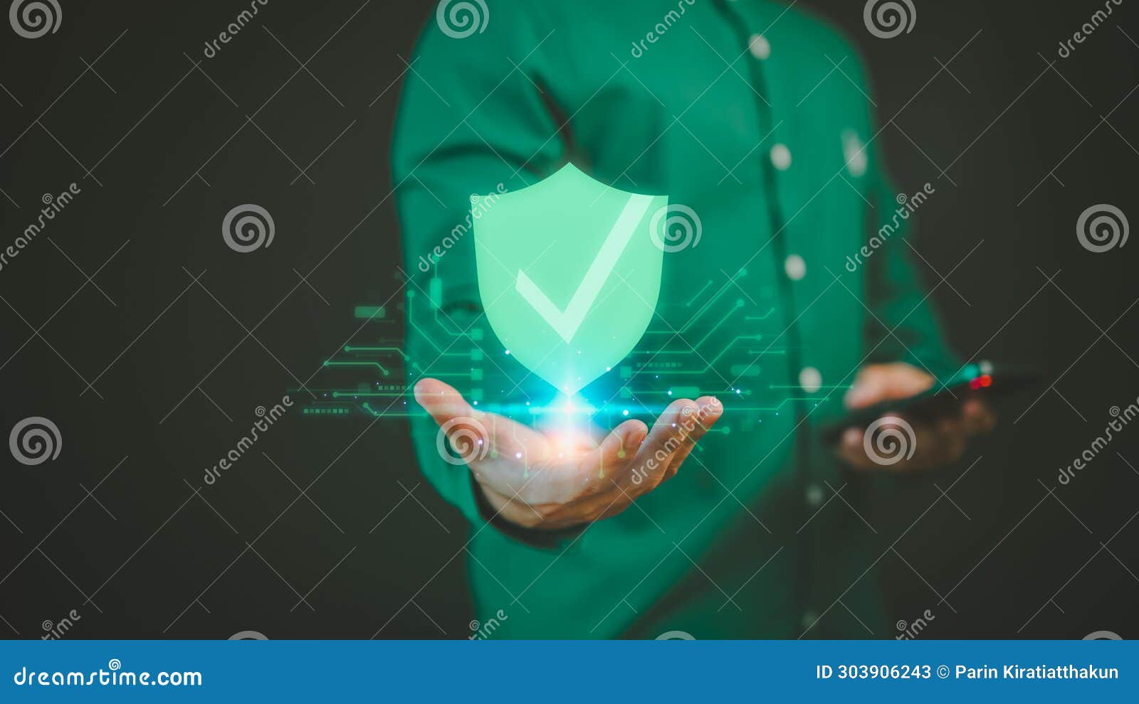 User Hand Show the Shield Identity Proofing Icon for Security ...