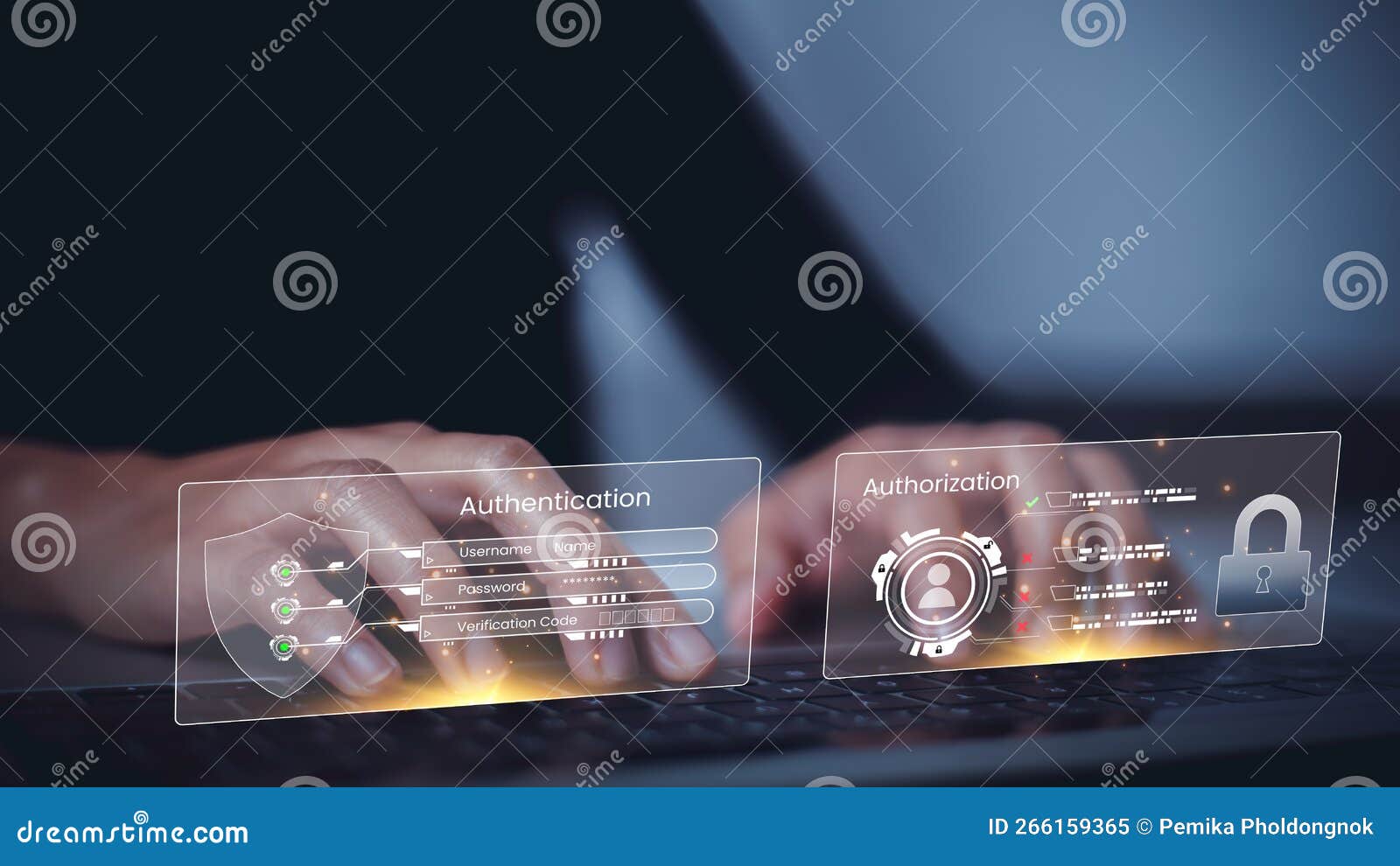 User Hand Typing Name and Password To Login To Access System with User ...