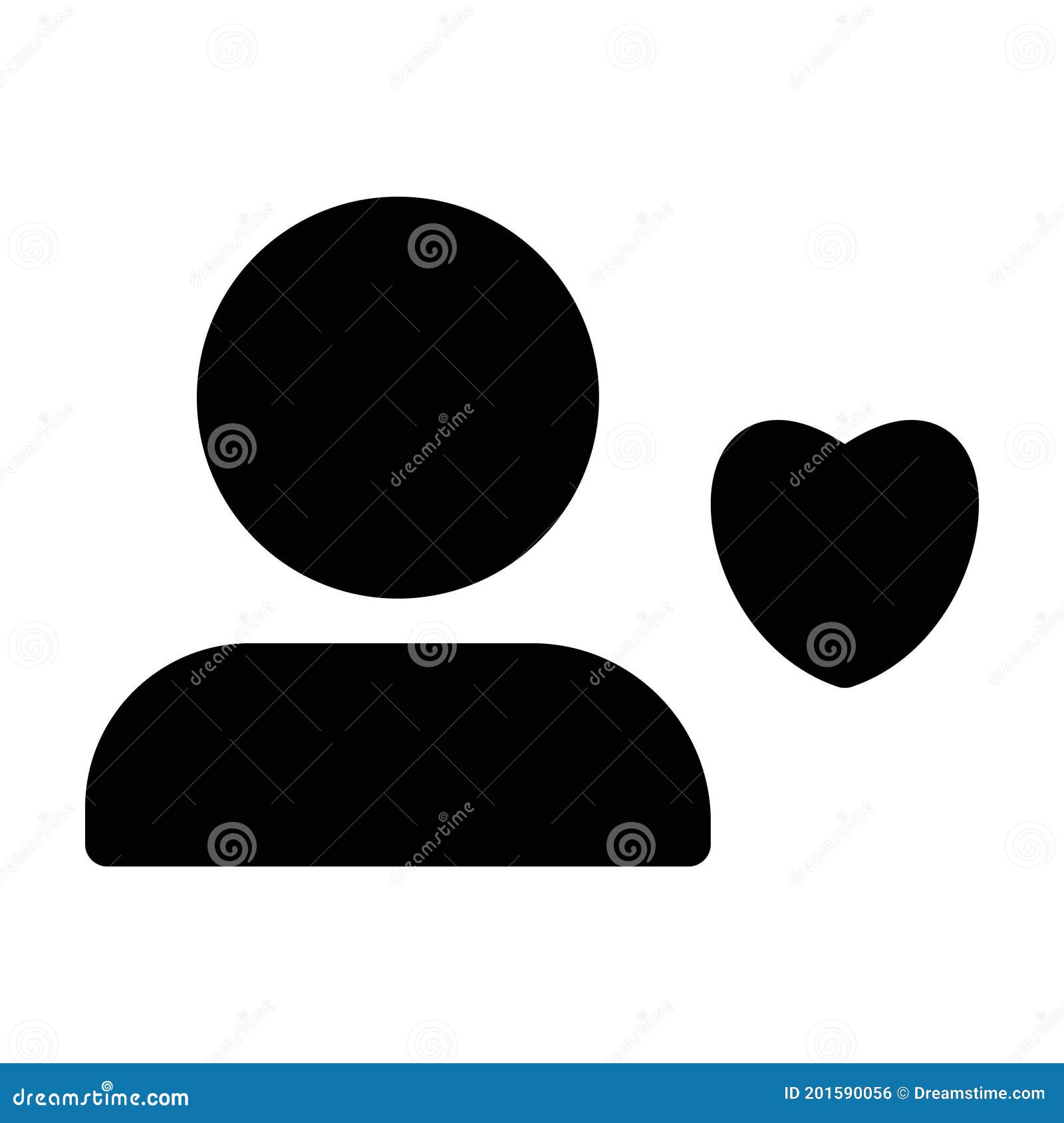 User with Heart Icon. Favorite Person Sign Stock Vector - Illustration ...