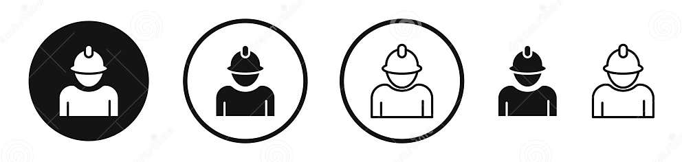 User Helmet Safety Icon Isolated on White Background Stock Illustration ...