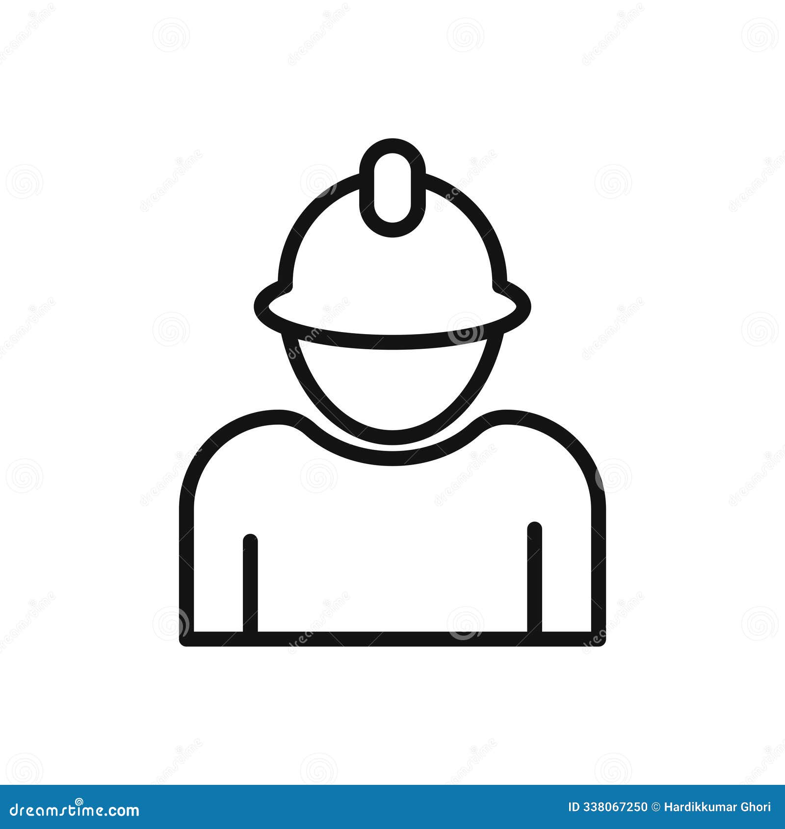 User Helmet Safety Icon Isolated on White Background Stock Vector ...