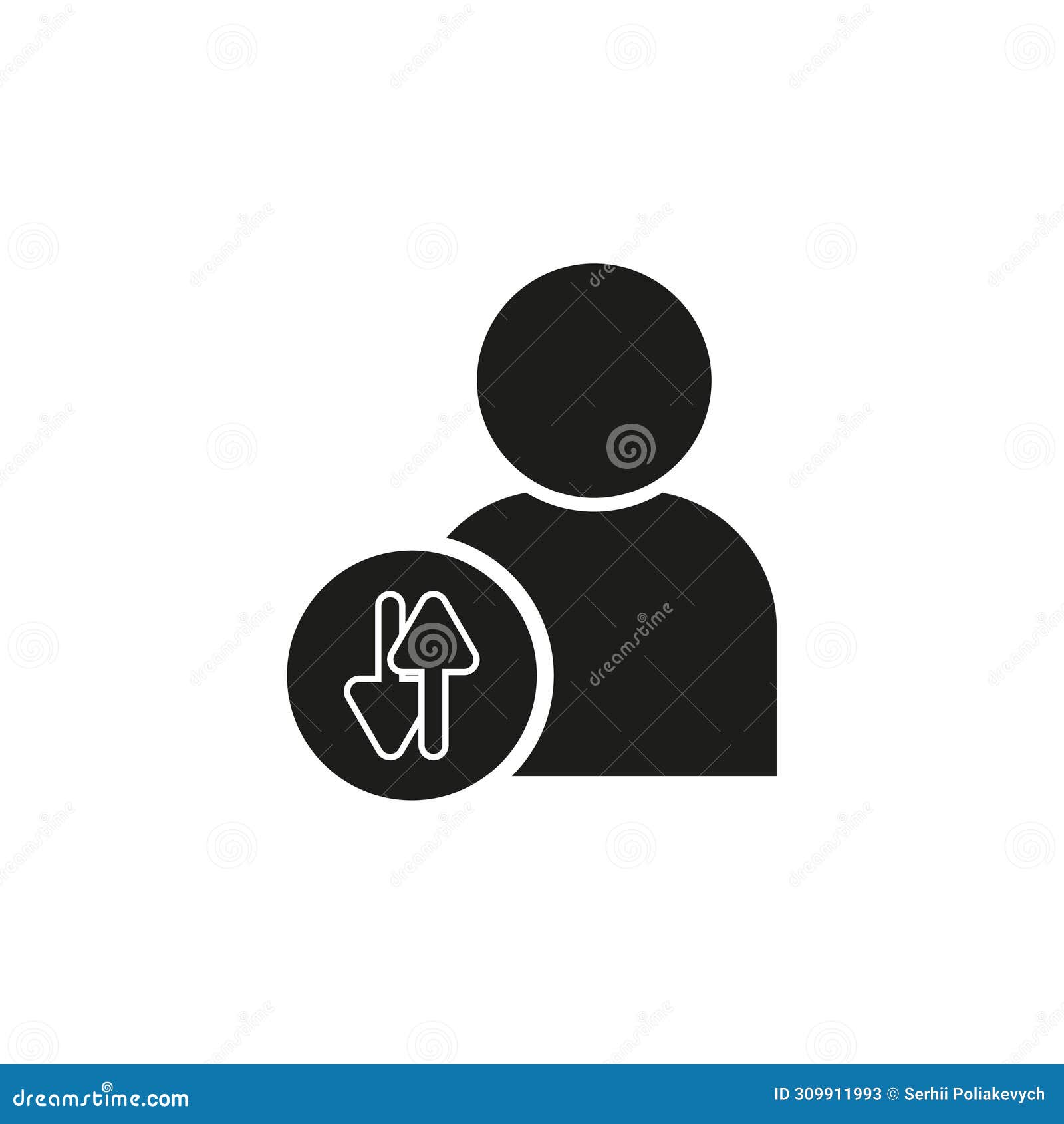 User Icon Arrows Up Down. Profile Decision Symbol. Navigation Selection ...