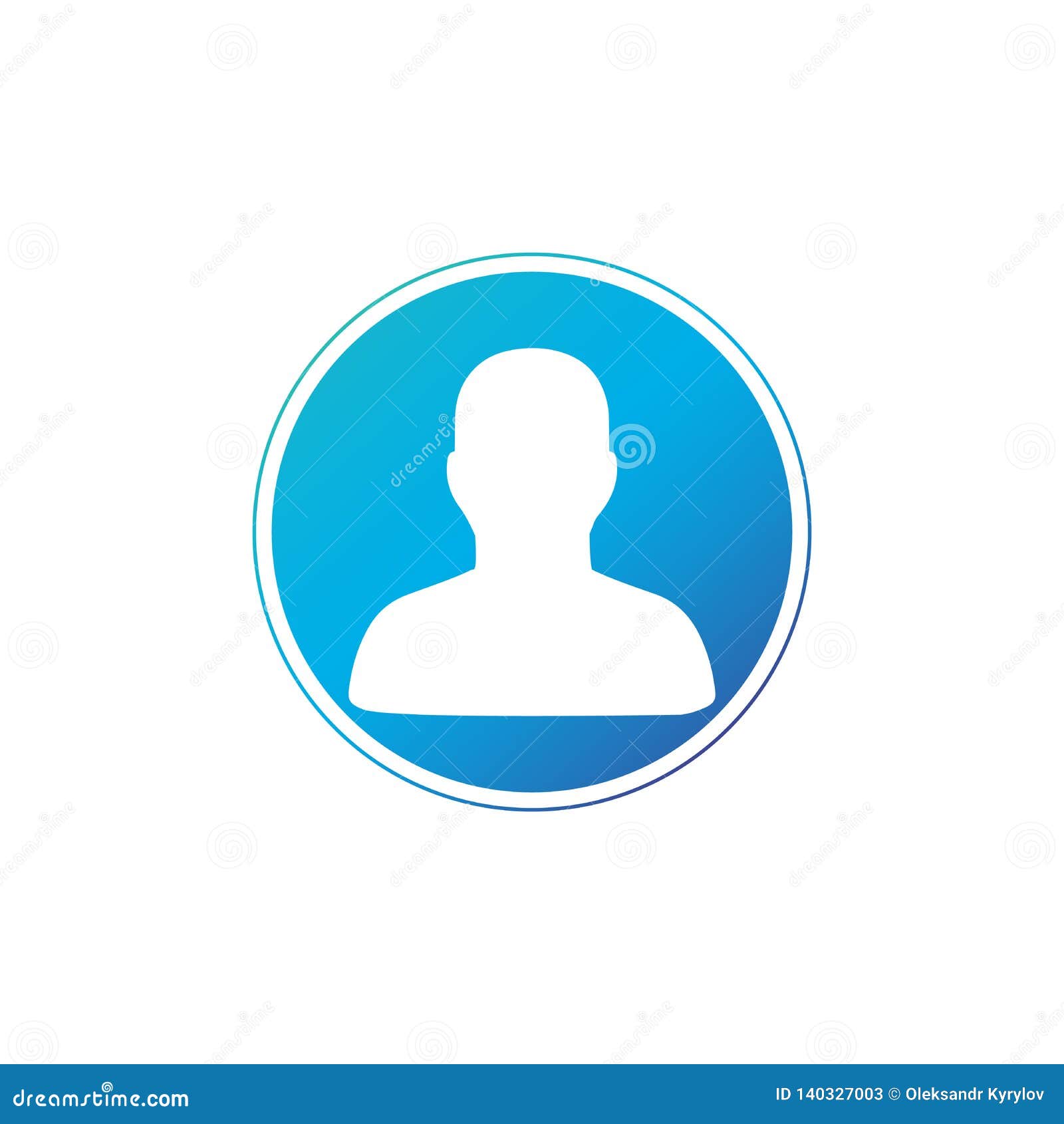 User Icon in Circle Button. Vector Illustration Isolated on White ...