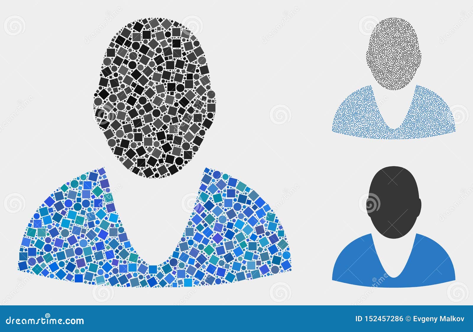 User Icon Collages of Squares and Circles Stock Vector - Illustration ...