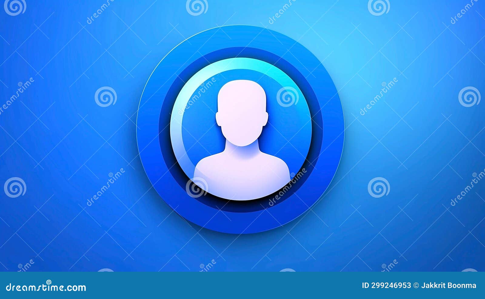 User Icon 3d Illustration Blue Background for Web Design, Generative AI ...