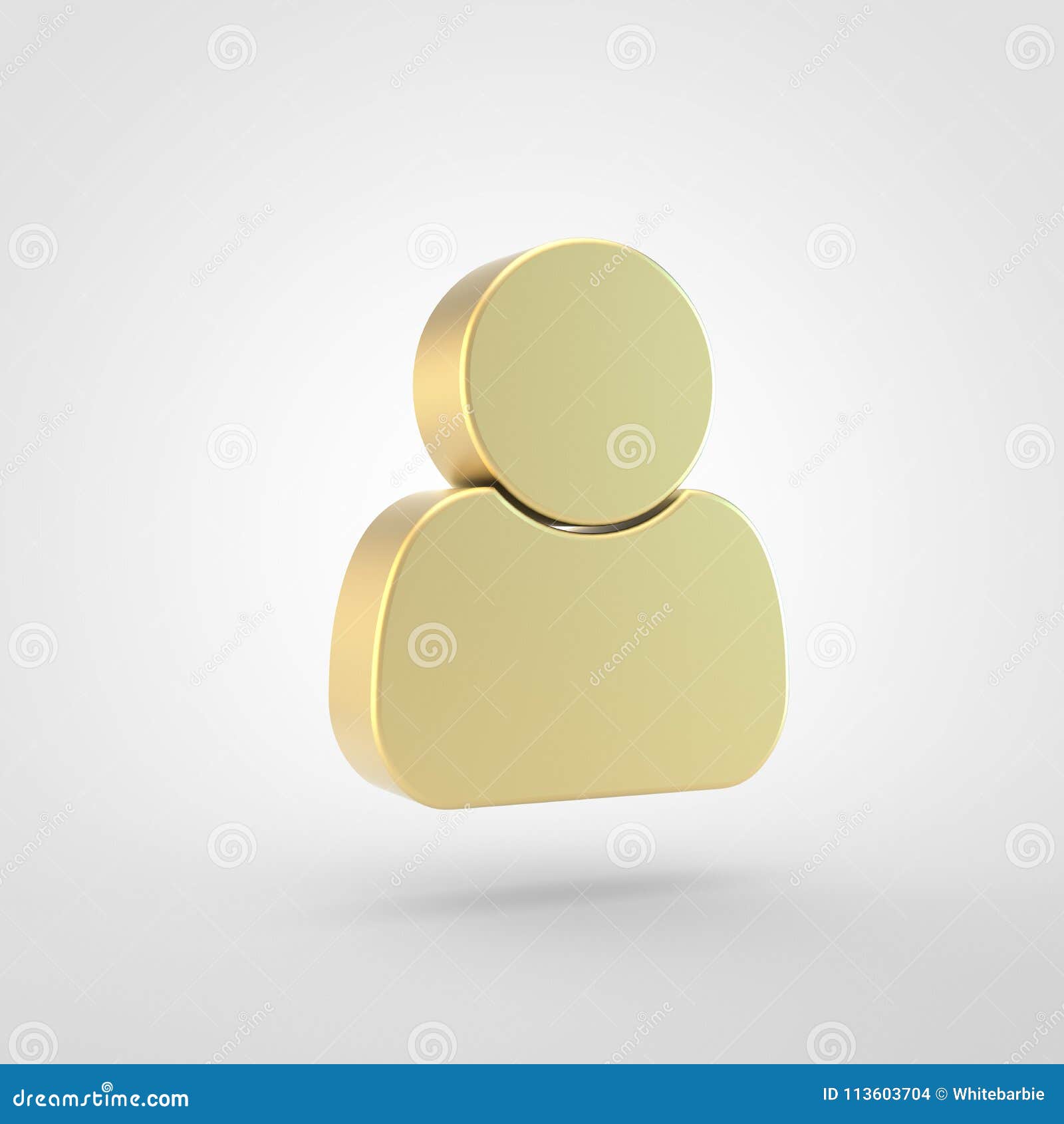 Golden User Icon Isolated on White Background. Stock Illustration ...