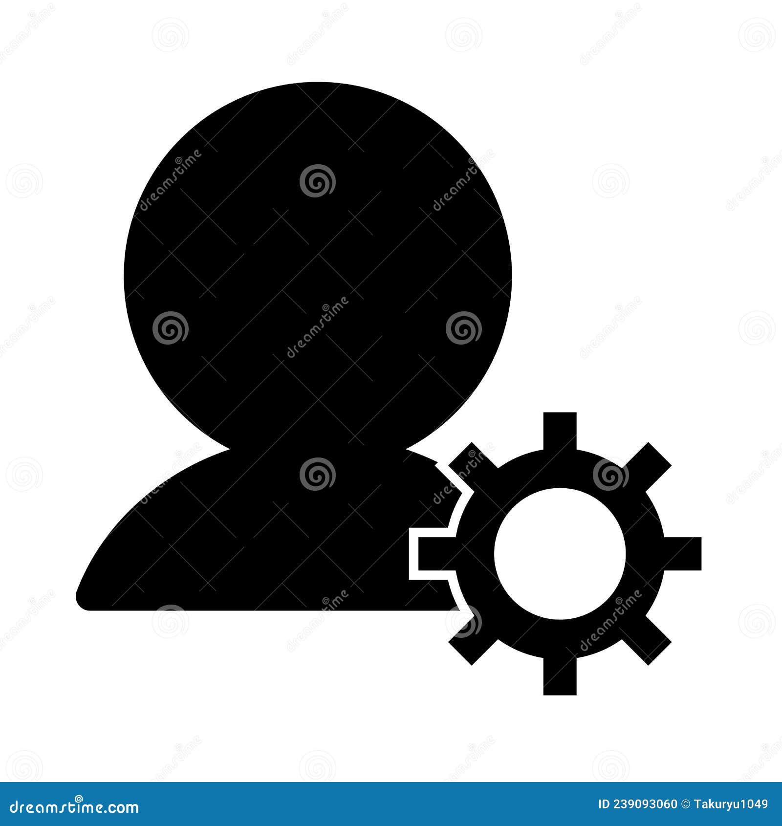 User icon and gear icon. stock vector. Illustration of teeth - 239093060