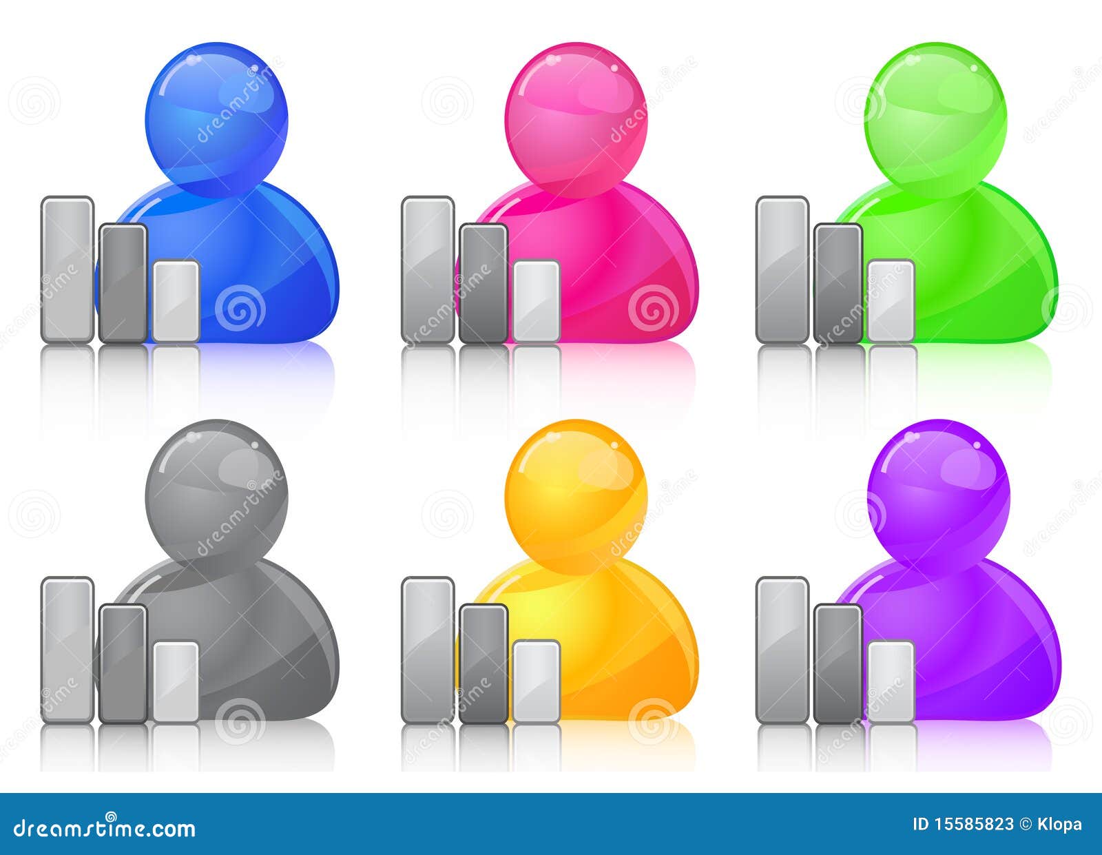 User icon with graph stock illustration. Illustration of concept - 15585823