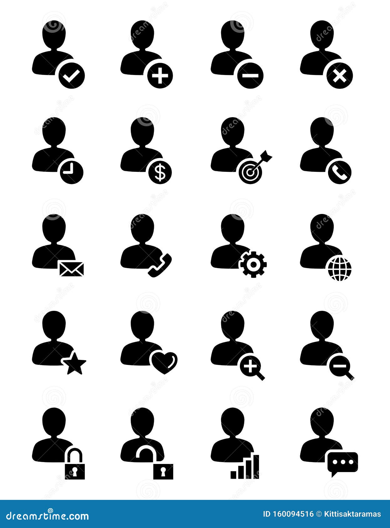 User Icon Line Style Set. Vector Illustrations Stock Vector ...