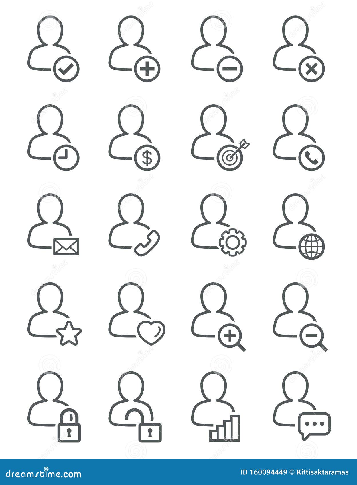 User Icon Line Style Set. Vector Illustrations Stock Vector ...