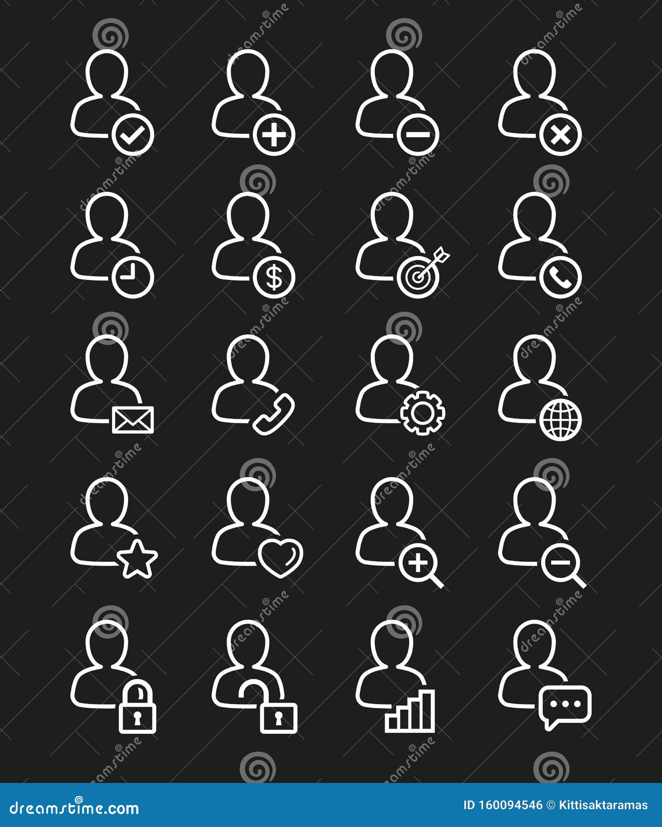 User Icon Line Style Set. Vector Illustrations Stock Vector ...