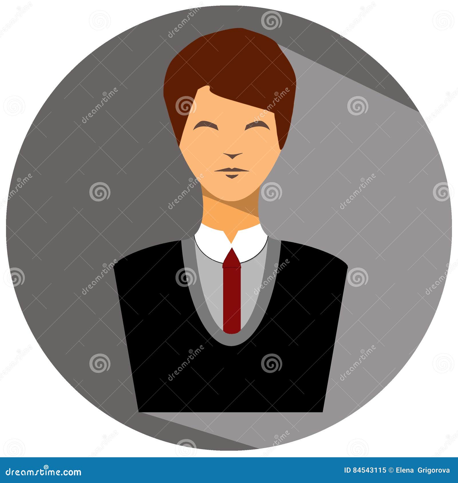 User Icon, a Man on a Gray Background Stock Illustration - Illustration ...