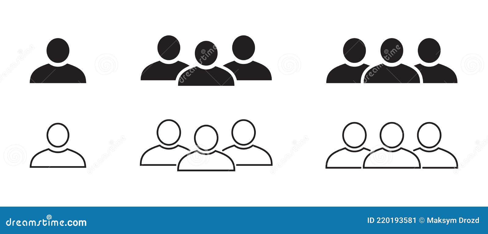 User Icon and People Line Icon, Team Icon, Group Icon, Outline and ...