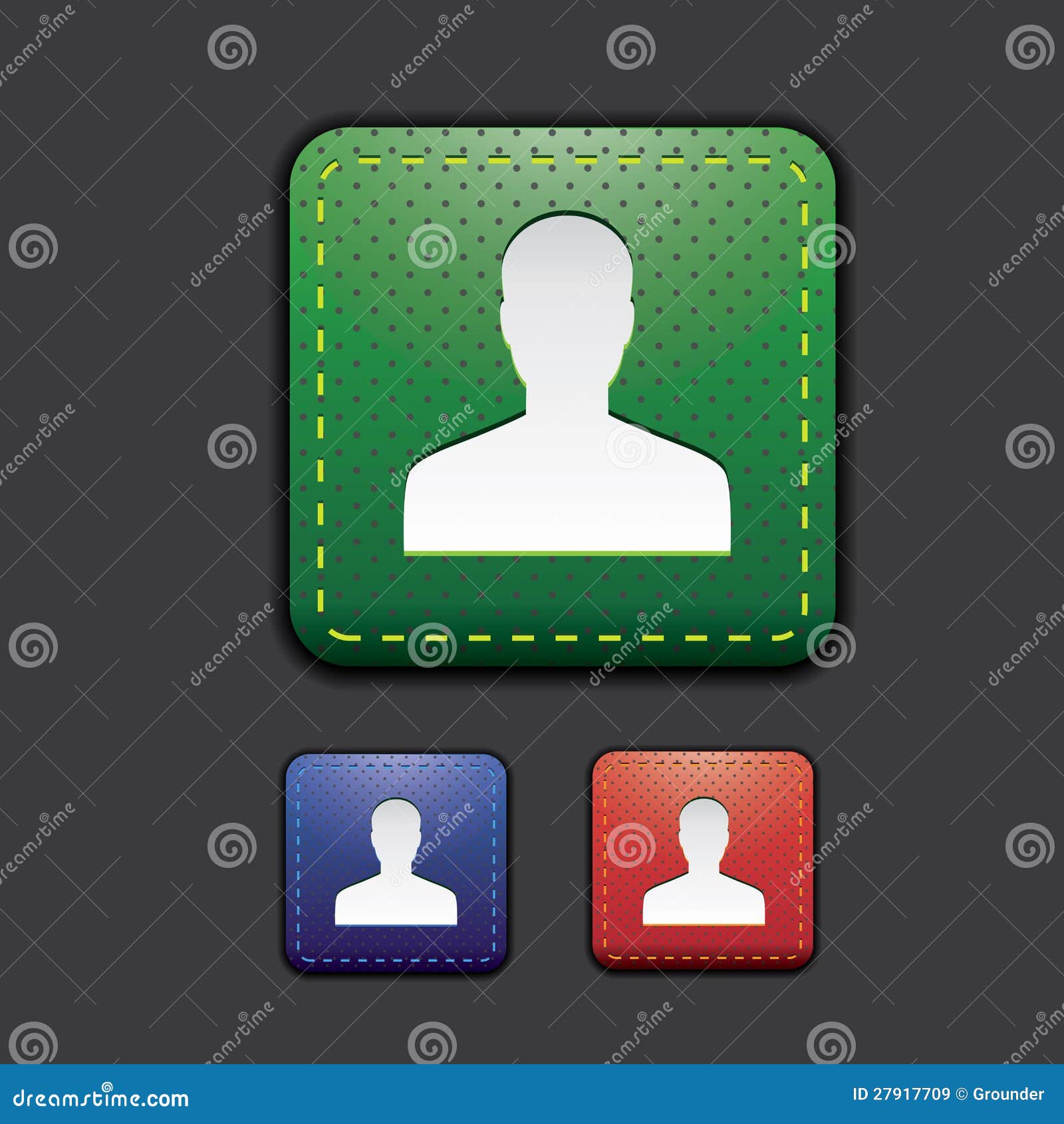 User Icon Set - Green, Red, Blue Stock Illustration - Illustration of ...