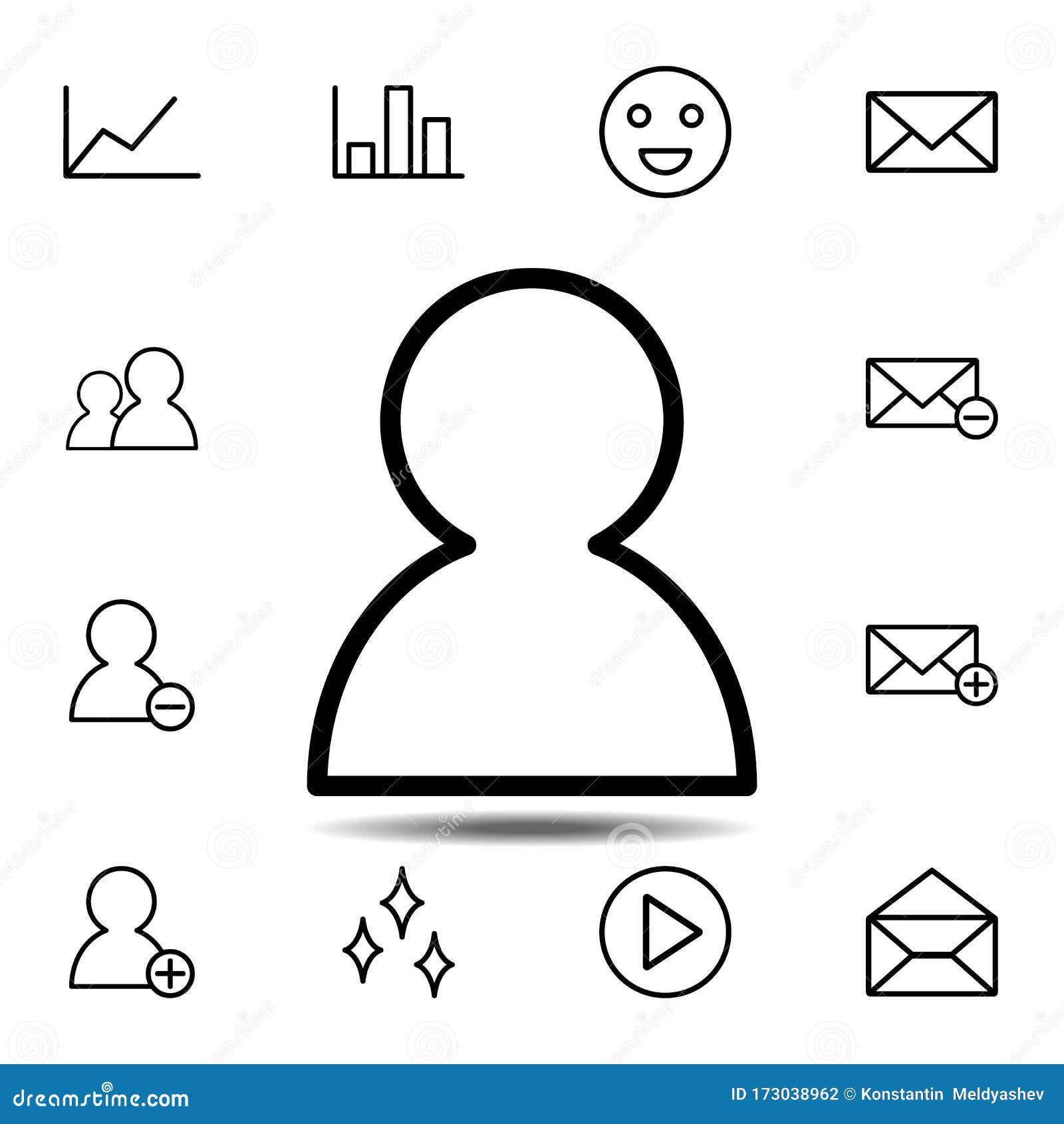 User Icon. Simple Thin Line, Outline Vector Element of Minimalistic, Web Icons Set for UI and UX ...