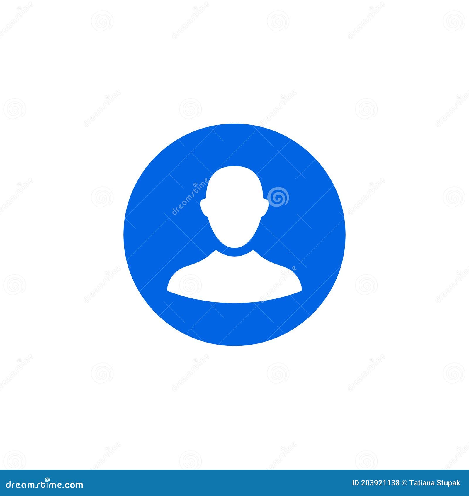 User Icon in Trendy Flat Style Isolated on Blue Round Background. User ...