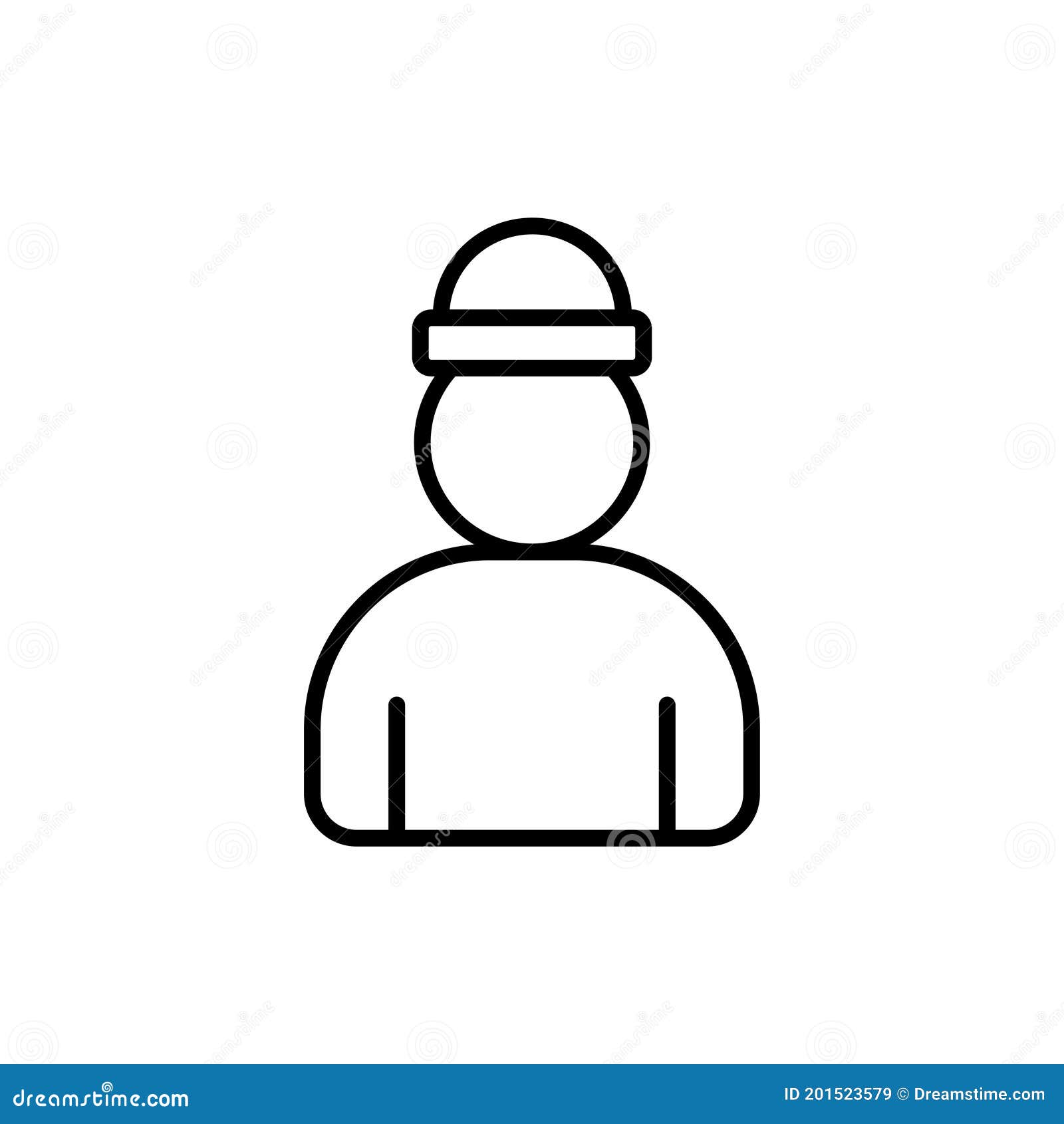 User Icon Using a Adventures Hat Black Line Style Stock Vector ...