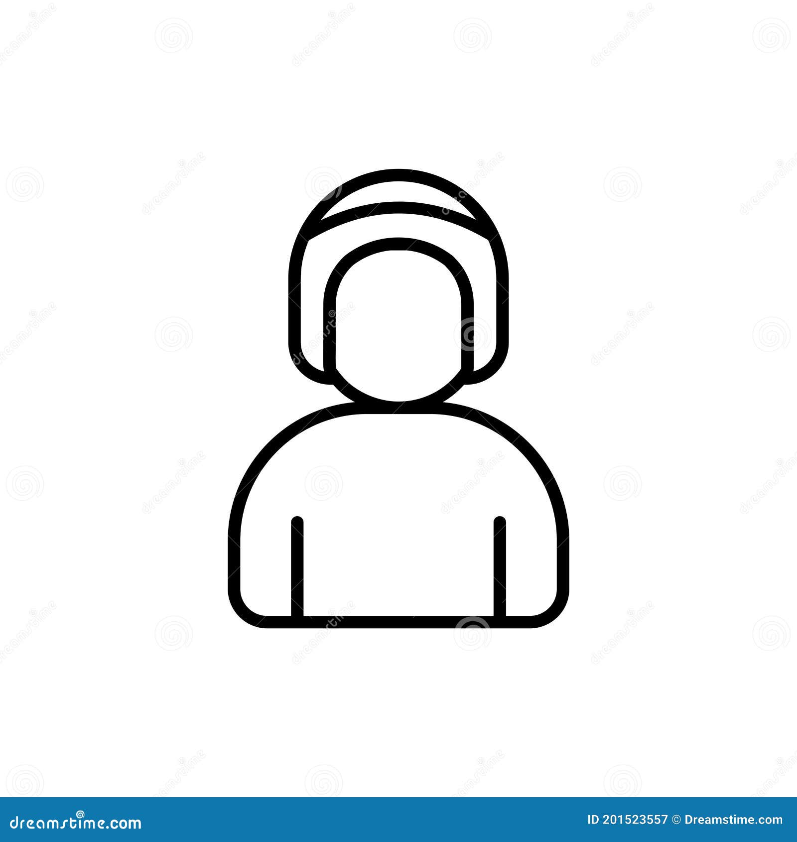 User Icon Using a Helmet Black Line Style Stock Vector - Illustration ...