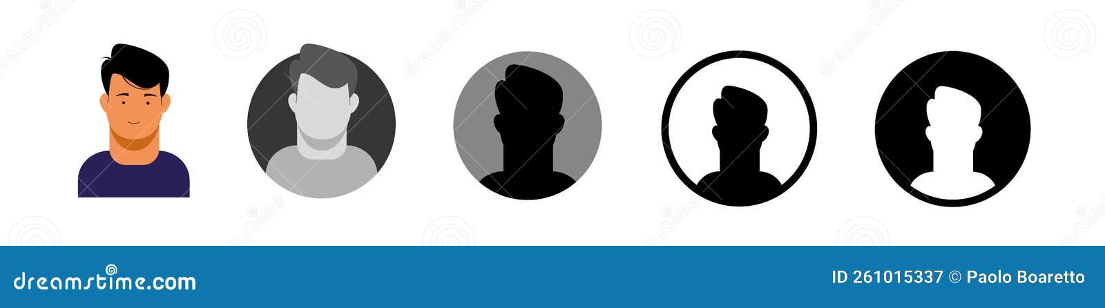 User Icon Vector Set. Profile and People Silhouette Collection Stock Illustration - Illustration ...