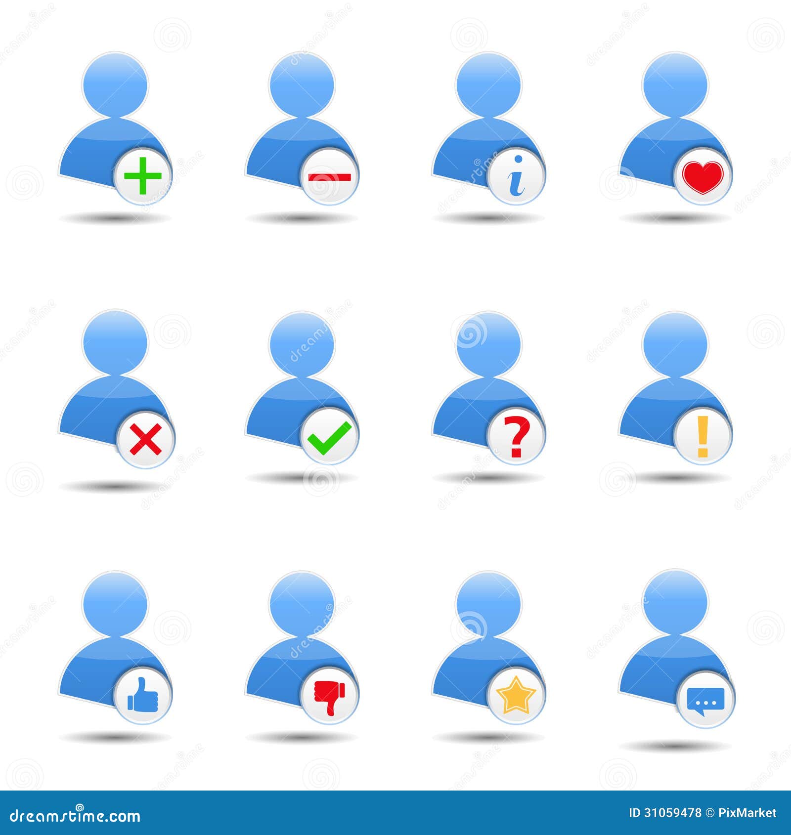 User Icons stock vector. Illustration of member, blue - 31059478