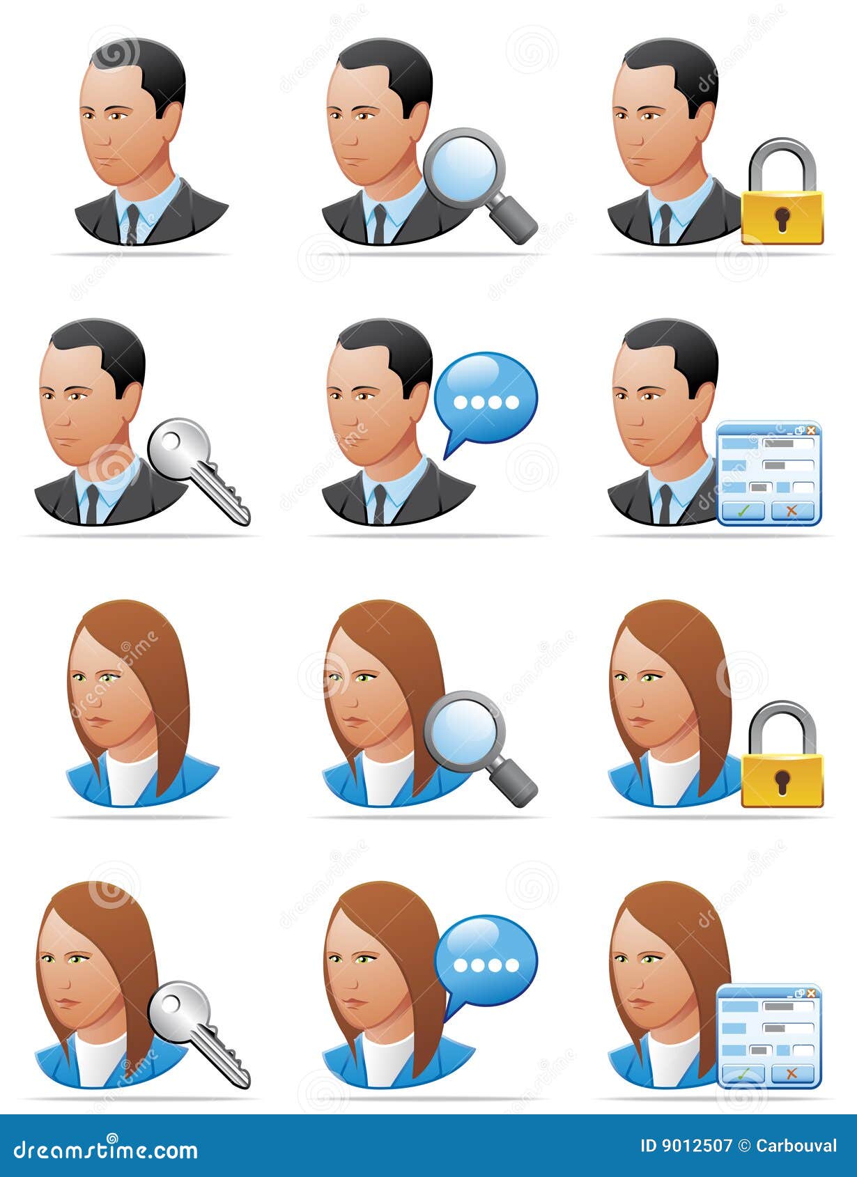 User icons (detailed face) stock vector. Illustration of dialog - 9012507