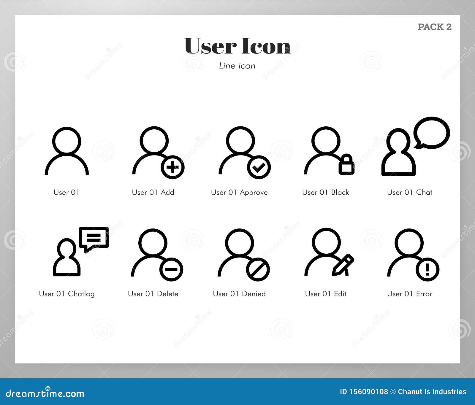 User icons Line pack stock vector. Illustration of block - 156090108