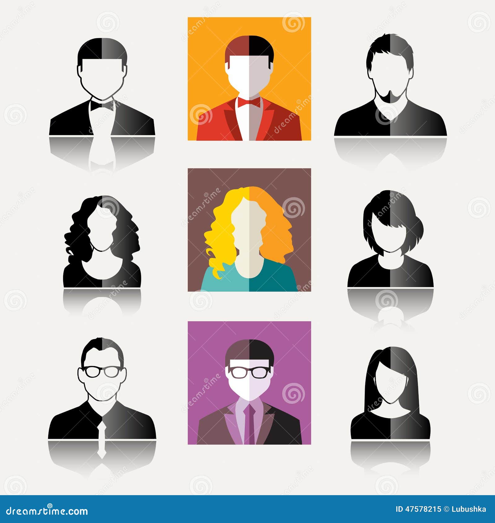 User Icons stock vector. Illustration of female, character - 47578215