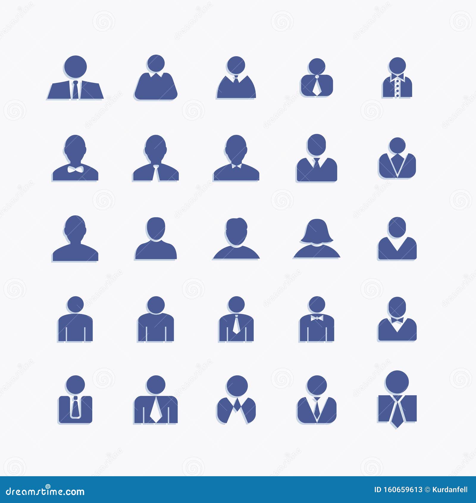 User Icons Set for App or Website. Human Pictograms. Stock Vector ...