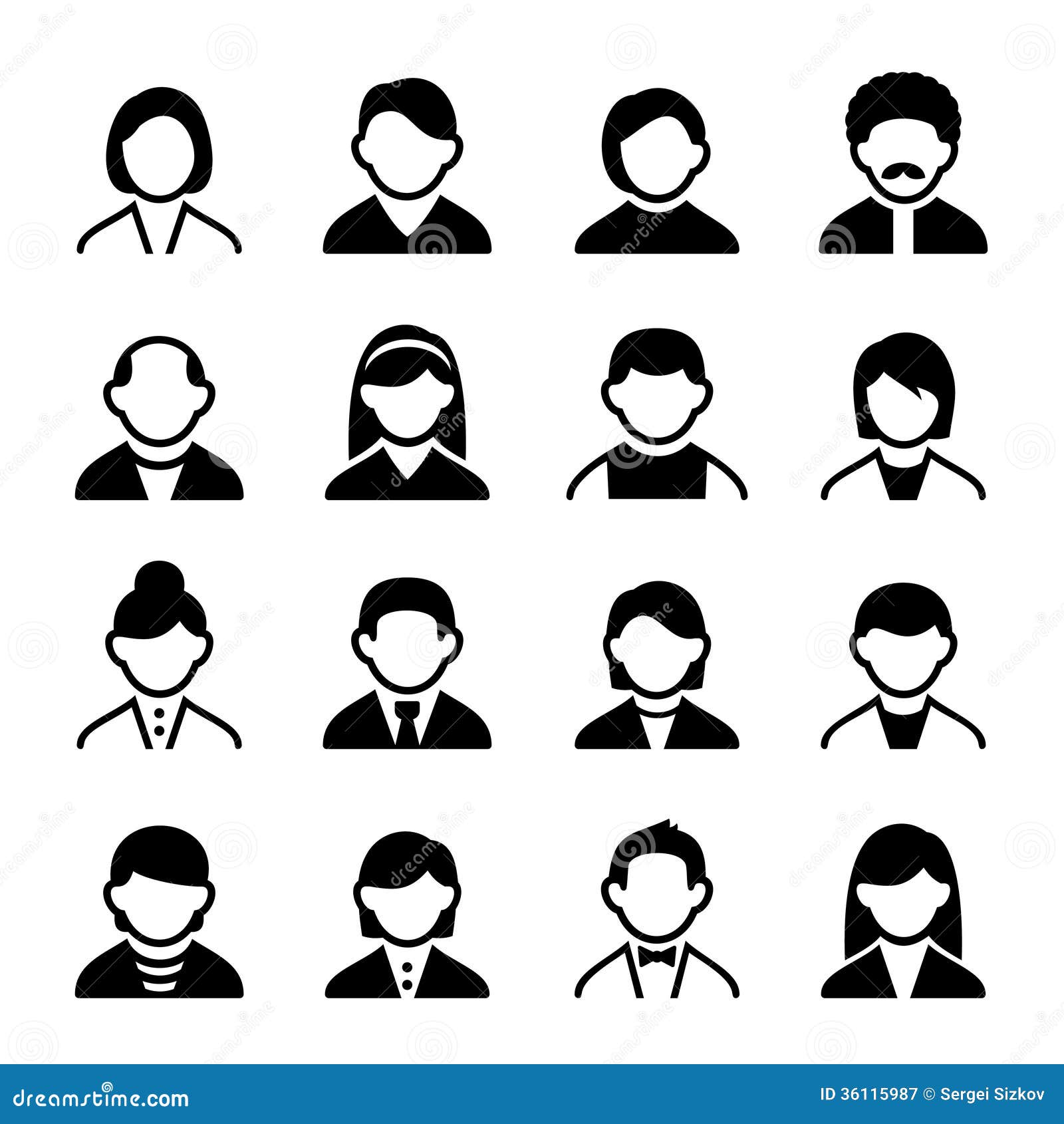 User icons set 3 stock vector. Illustration of boys, daddy - 36115987