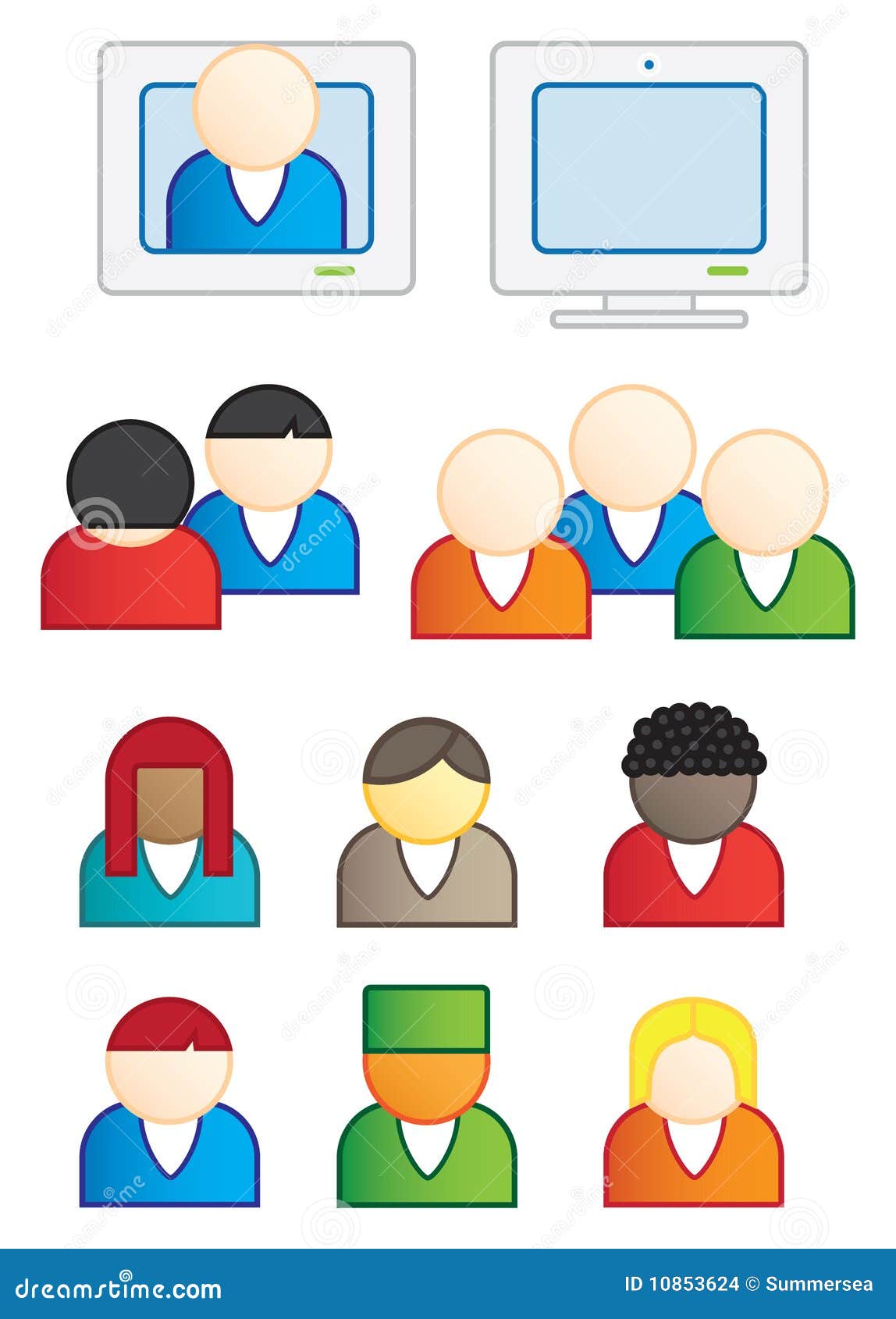 User Icons Vector Illustrations Stock Vector - Illustration of blue ...