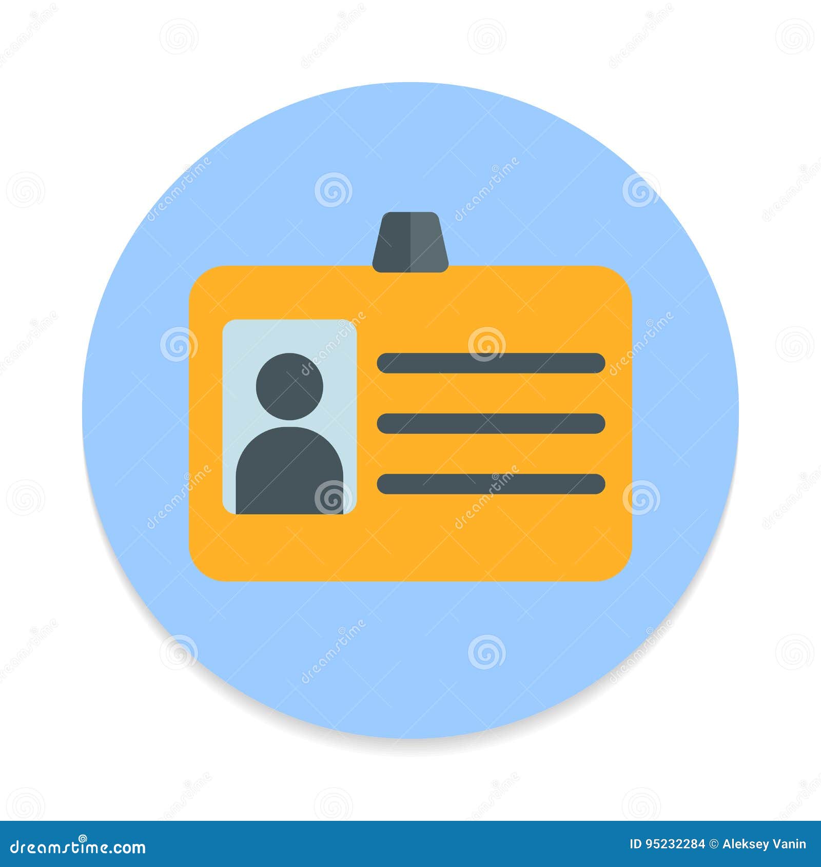 User Id Badge Flat Icon. Round Colorful Button, Circular Vector Sign ...