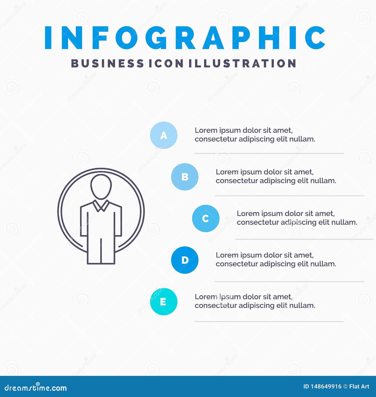 User, Id, Login, Image Line Icon with 5 Steps Presentation Infographics ...