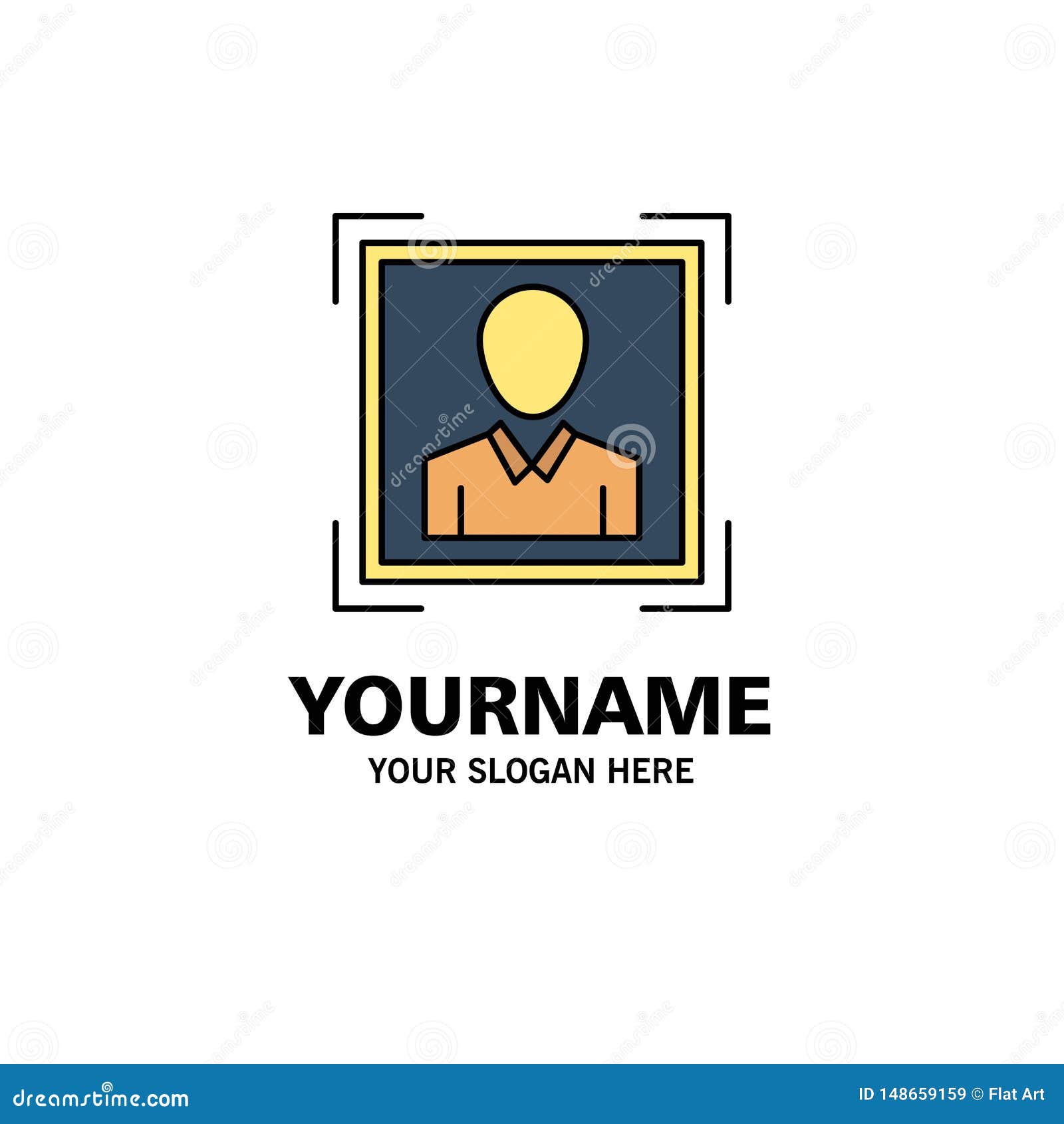 User, User ID, Id, Profile Image Business Logo Template. Flat Color ...
