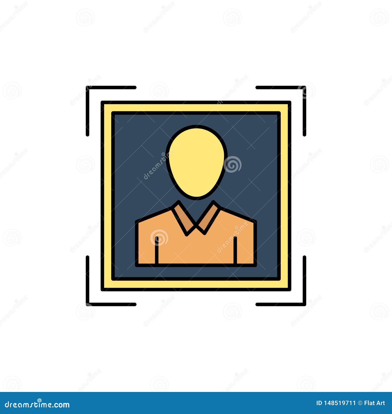 User, User ID, Id, Profile Image Flat Color Icon. Vector Icon Banner ...