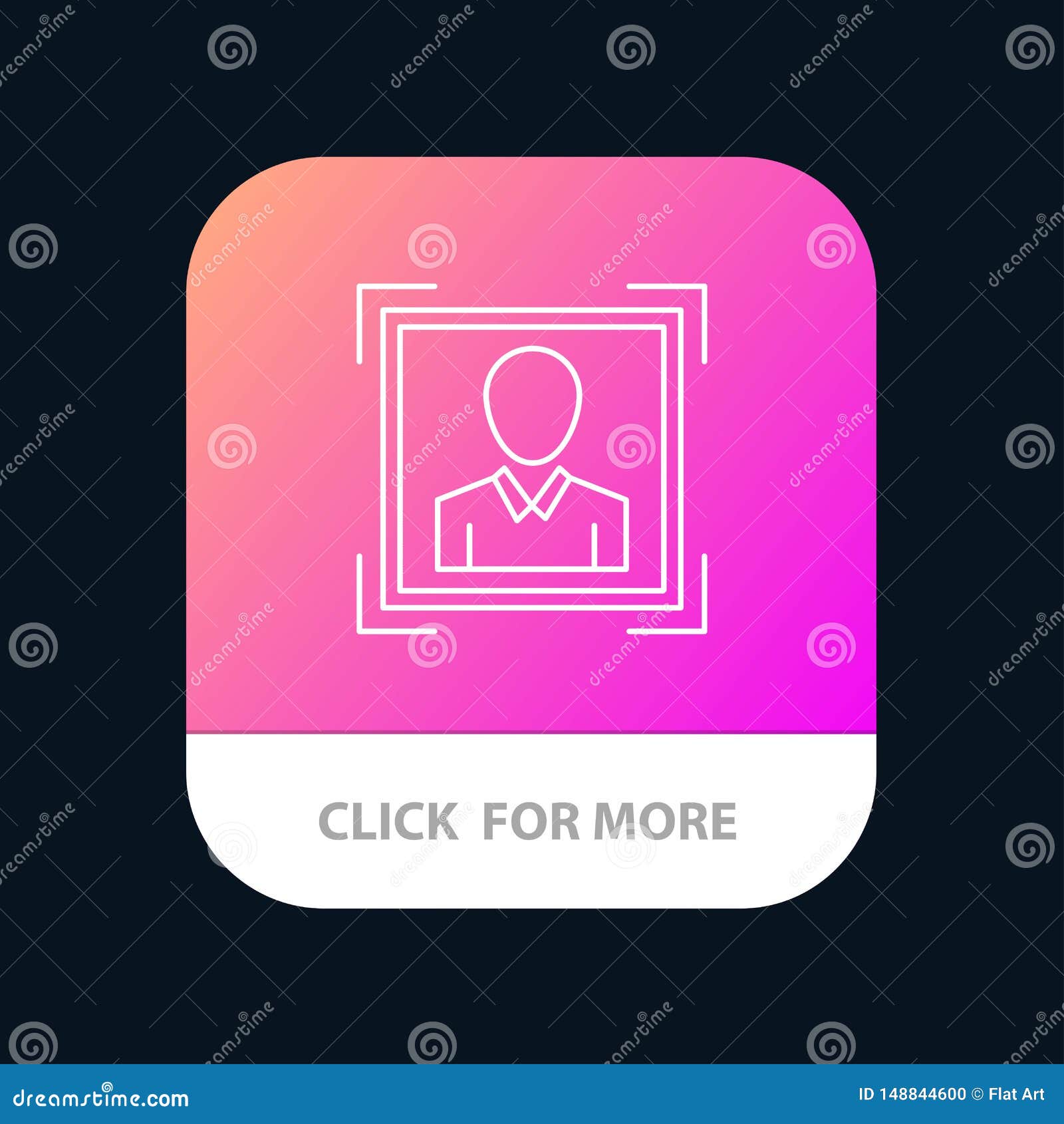 User, User ID, Id, Profile Image Mobile App Button. Android and IOS ...