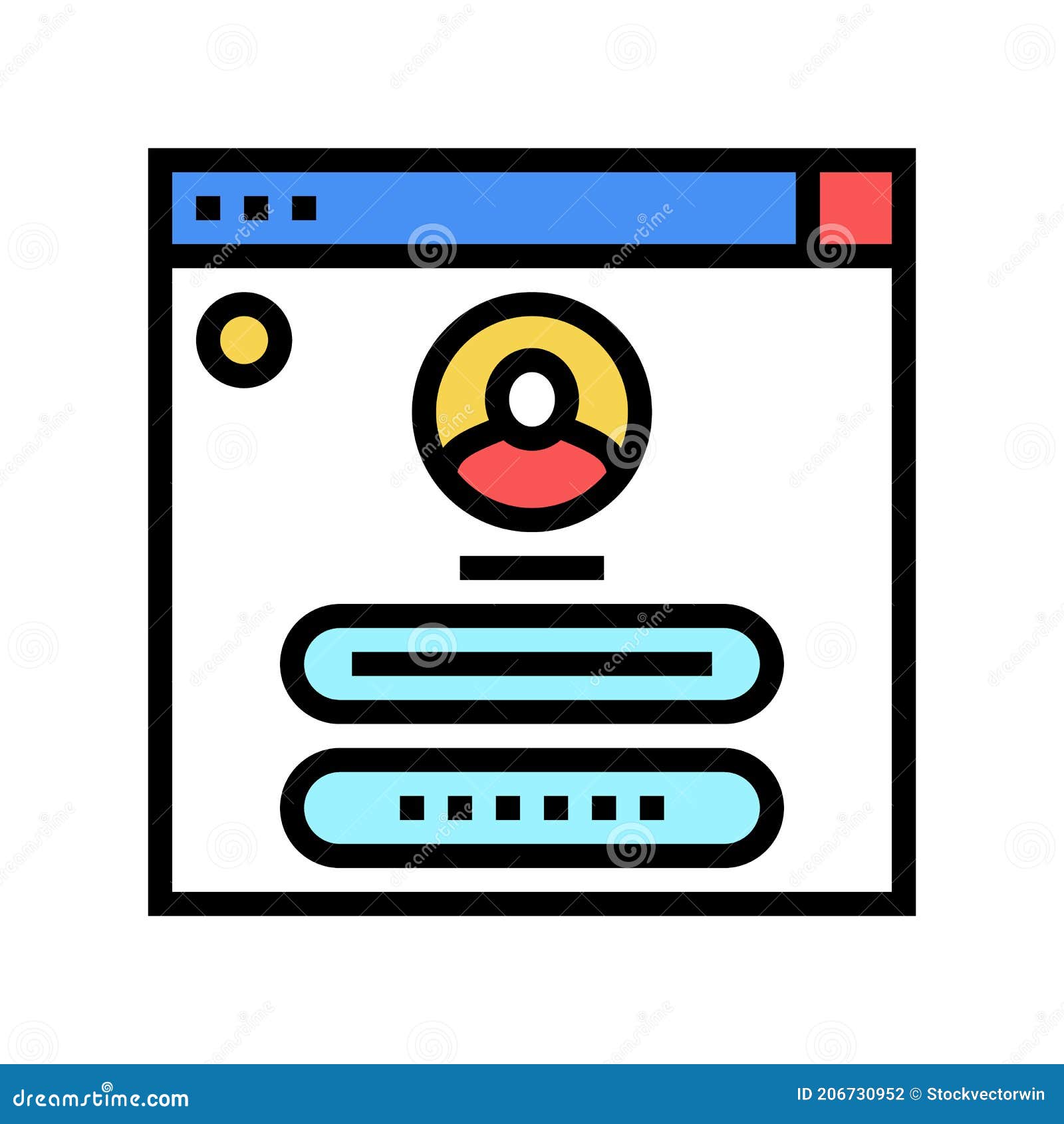 User Identification Color Icon Vector Illustration Sign Stock ...