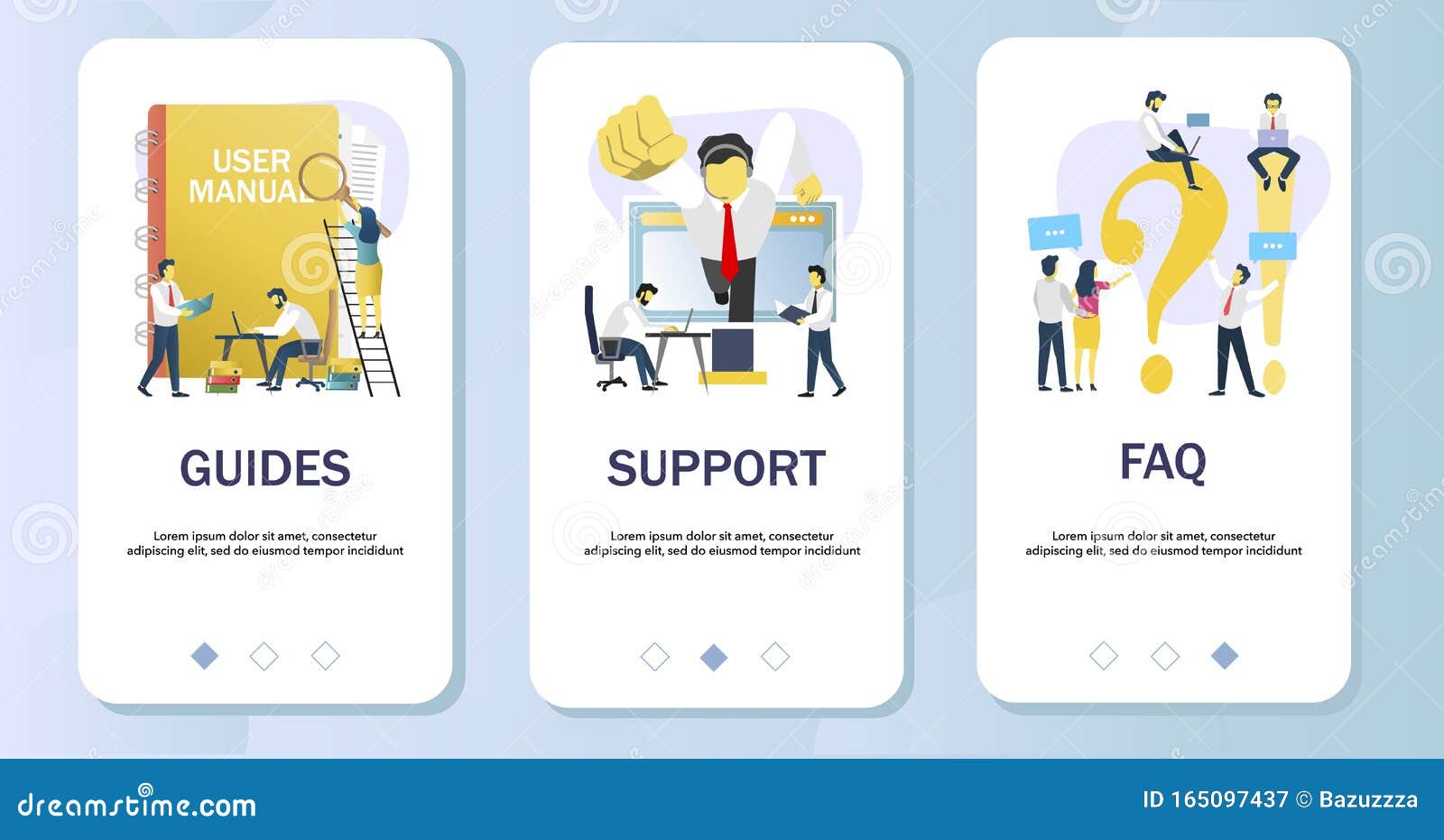 User Info Mobile App Onboarding Screens Vector Template Stock Vector ...