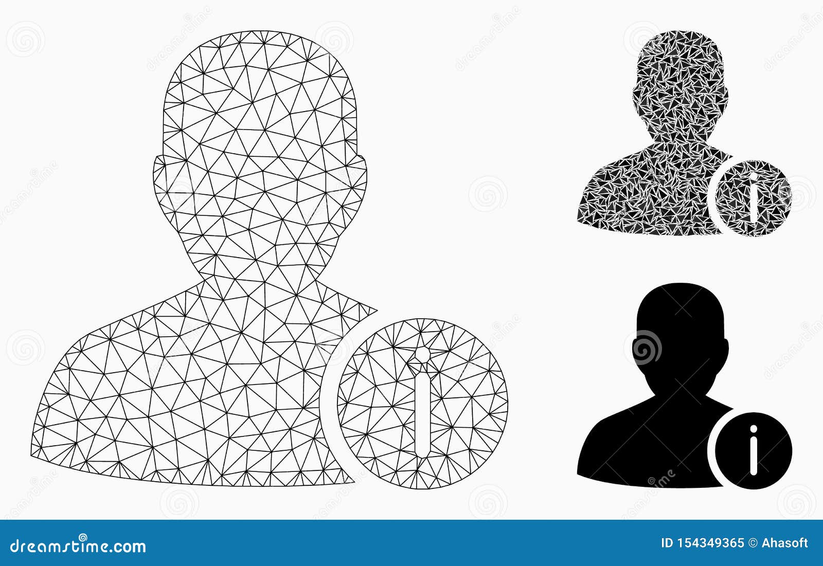 User Info Vector Mesh Carcass Model and Triangle Mosaic Icon Stock Vector - Illustration of ...