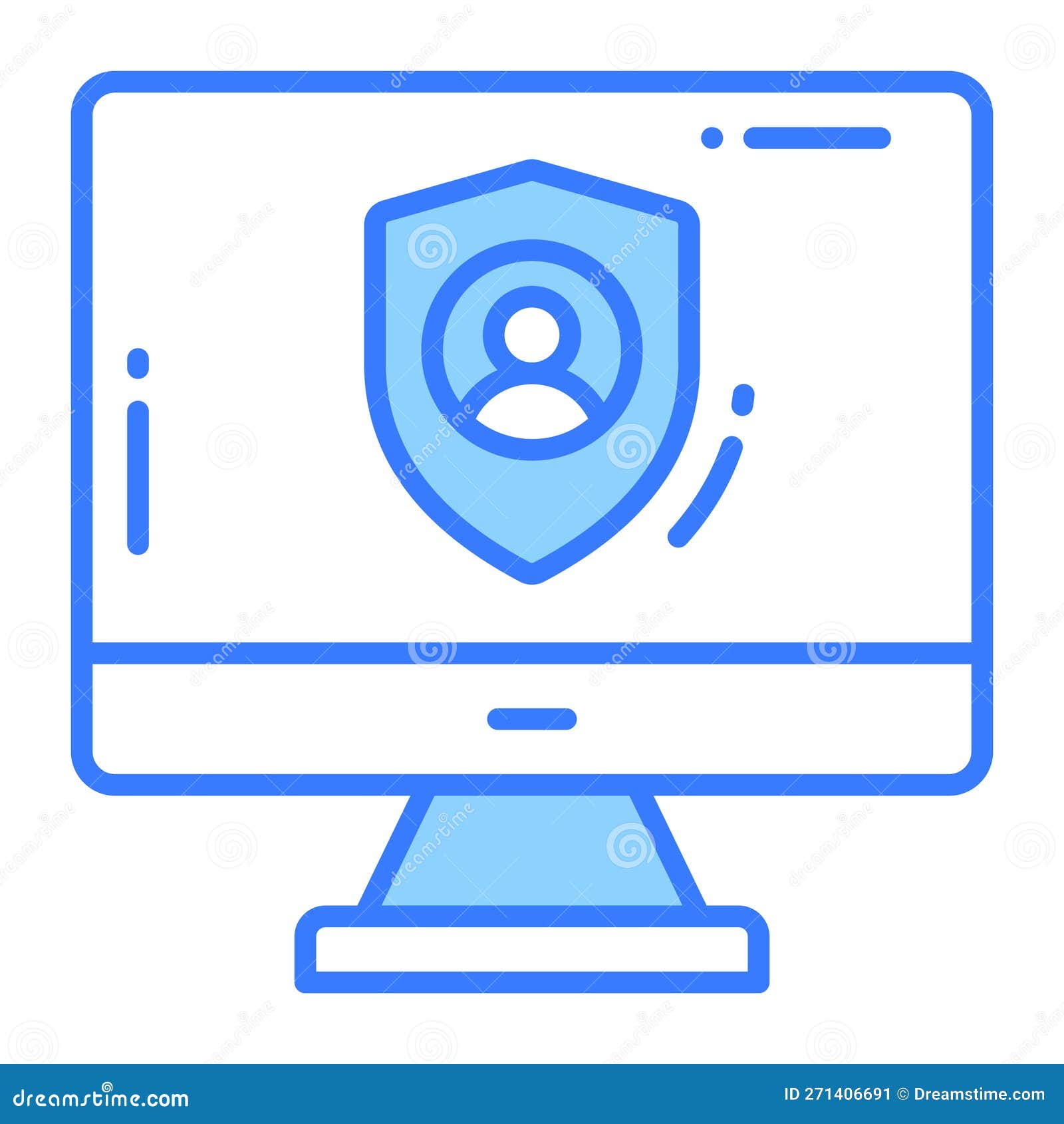 User Inside Shield with Monitor, Vector Design of User Profile Security ...