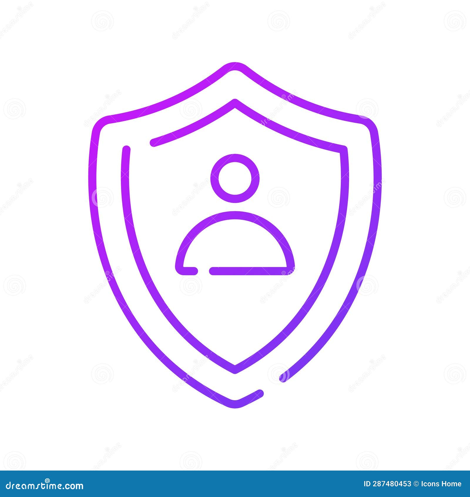User Inside Shield, Vector of User Protection, Personal Security Icon ...
