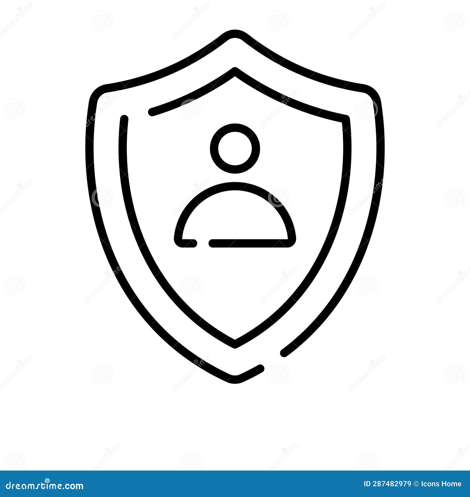 User Inside Shield, Vector of User Protection, Personal Security Icon ...