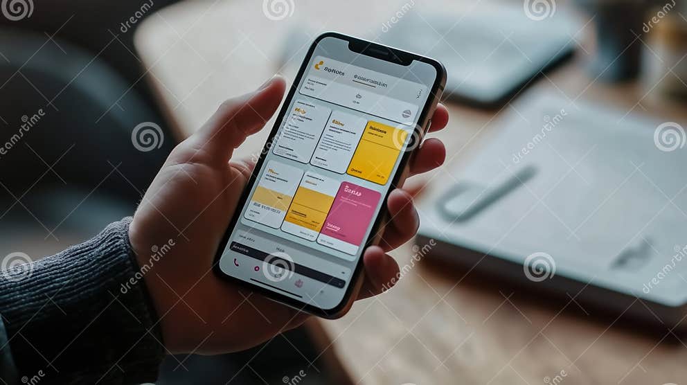 A User Interacting with an Intuitive App Interface for Quick and Stock ...