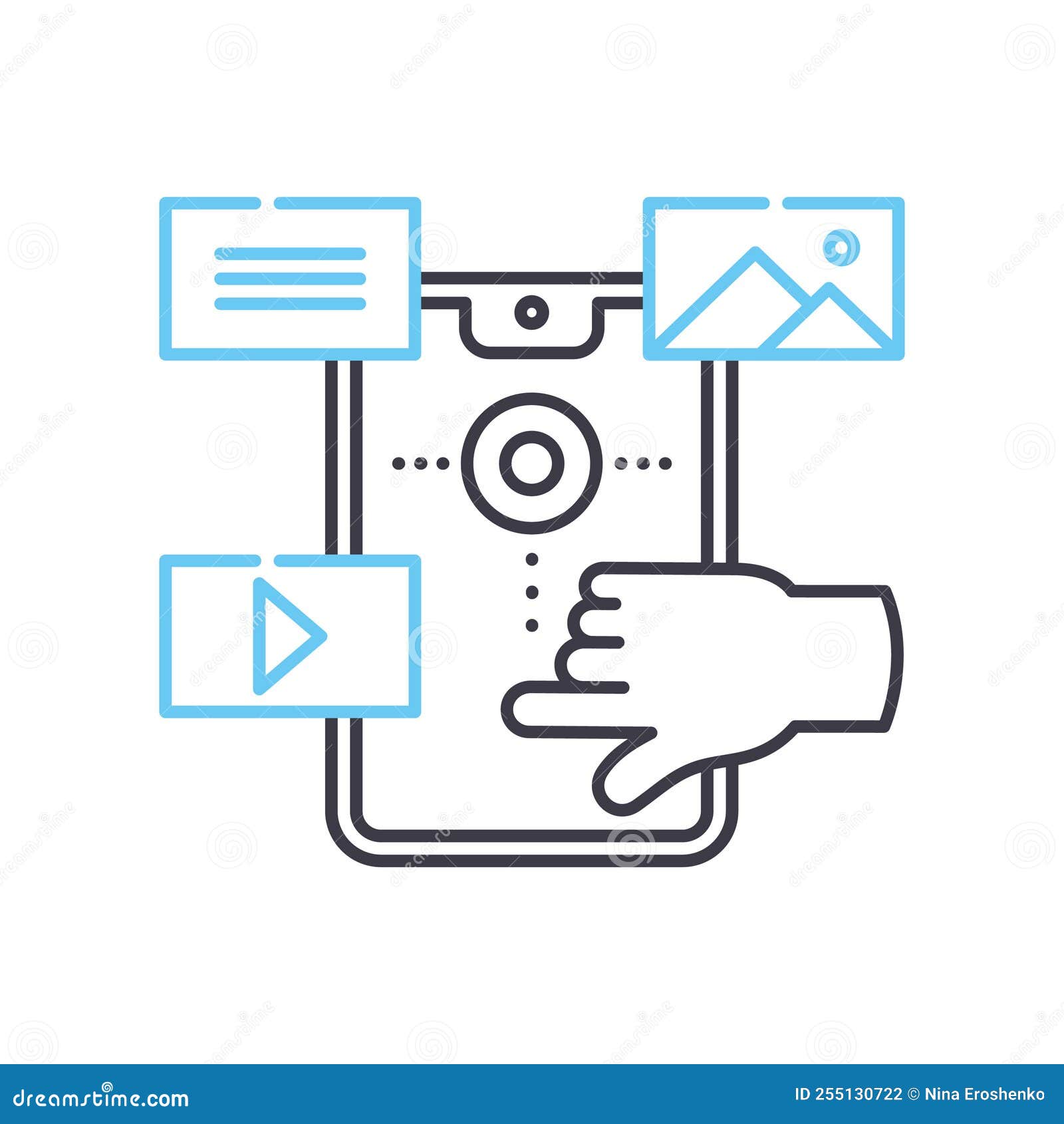 User Interaction Line Icon, Outline Symbol, Vector Illustration ...