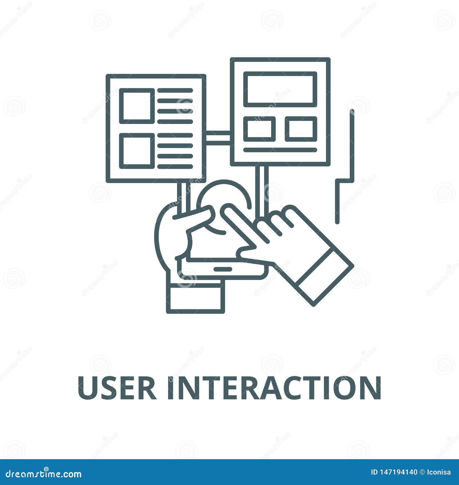 User Interaction Vector Line Icon, Linear Concept, Outline Sign, Symbol ...