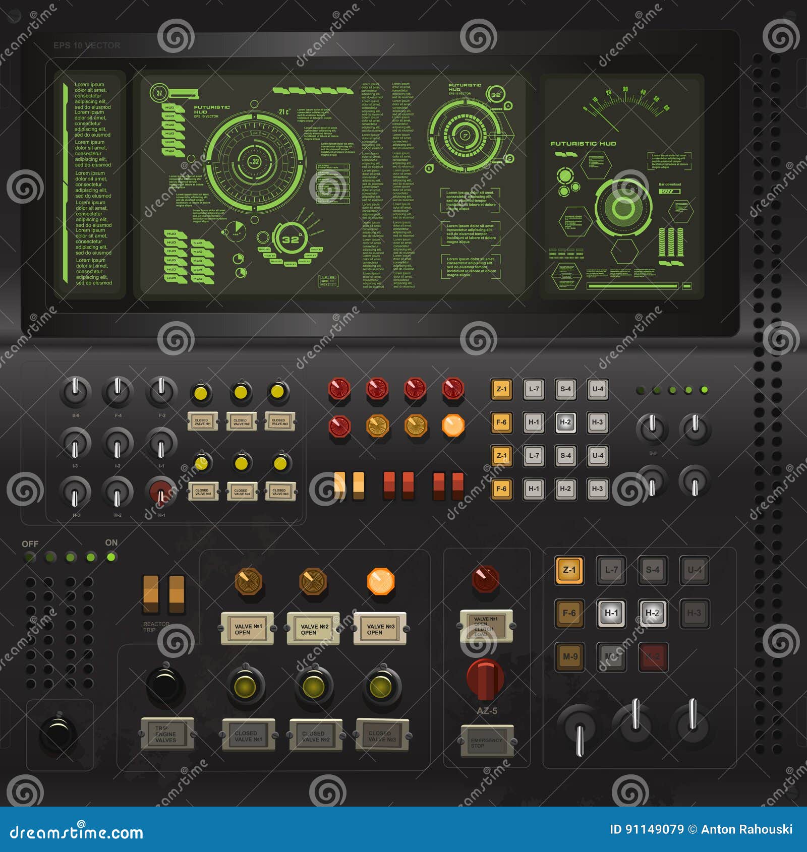 User Interface Creative Template in the Style of Science Fiction Old ...
