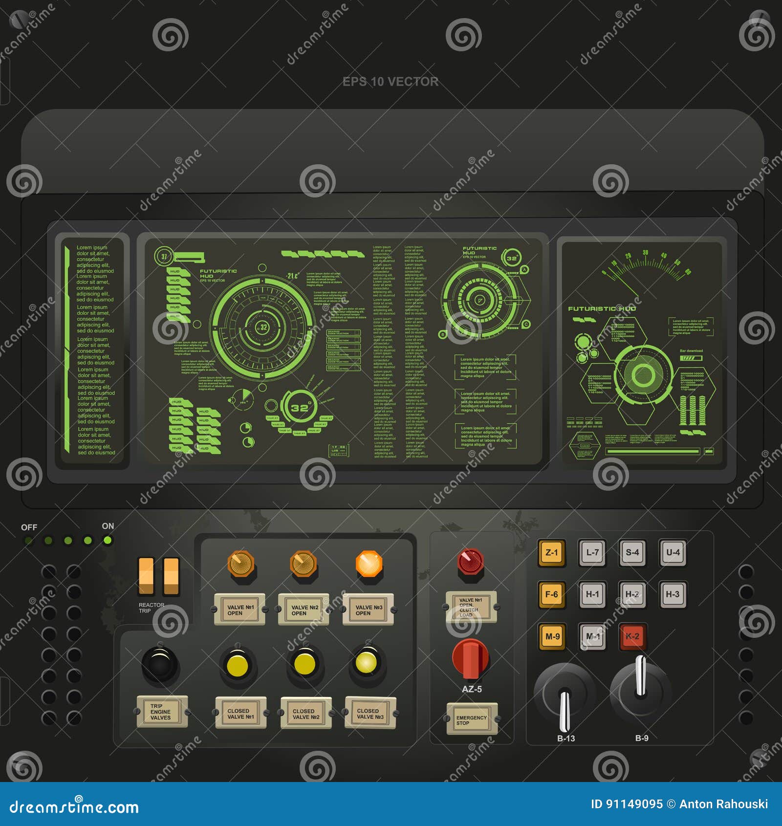 User Interface Creative Template in the Style of Science Fiction Old ...