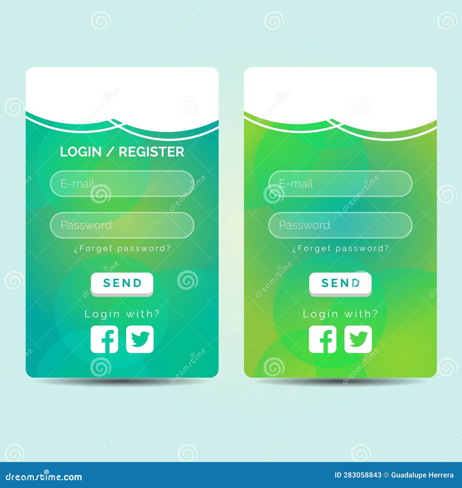 User Interface Design Minimal App Vector Login and Register Screen ...