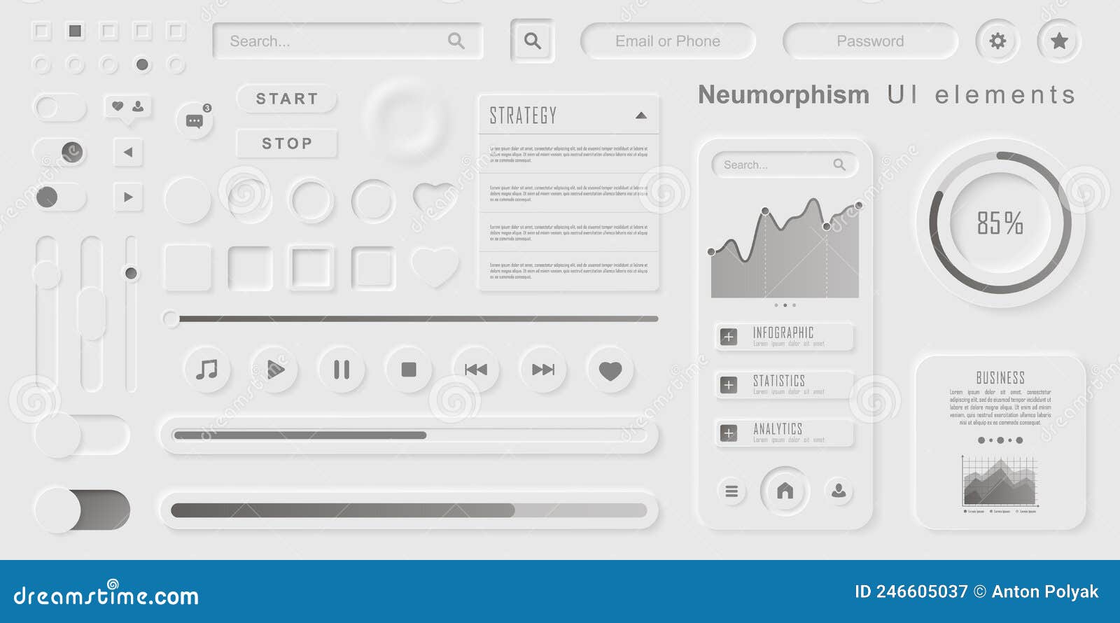 User Interface Elements for Mobile App Stock Vector - Illustration of ...